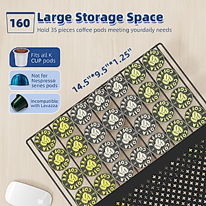 Simple Trending 5-Tier Coffee Pod Holder for K-Cup, 160 Pod Pack Capacity Rack with Mug Rack, Metal, Black