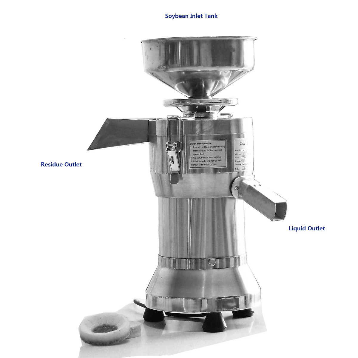 Commercial 110V Electric Tofu/Doufu Processing Machine Soy Milk Making Machine Soybean Milk Stainless Steel Soybeans Grinder Milker Soybean Liquid Residue Seperated for Business Purpose Only