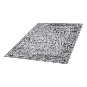 Ashcroft Furniture Co Usak Collection 6' x 9' Gray Oriental Distressed Non-Shedding Area Rug