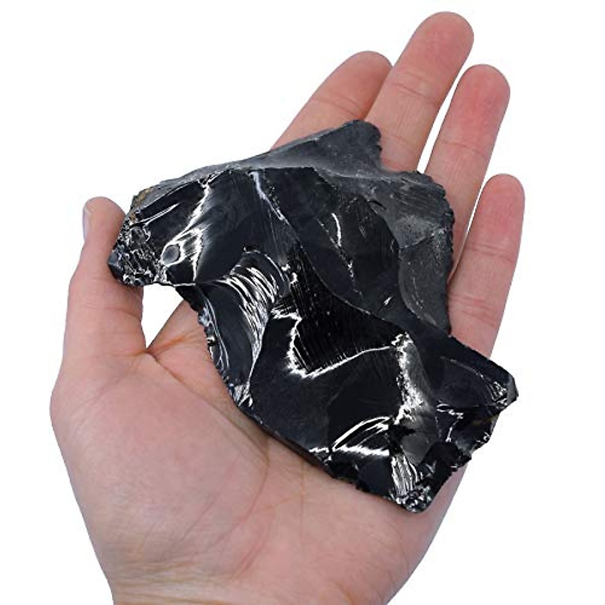 Raw Obsidian, Igneous Rock Specimen - Approx. 3"- Geologist Selected & Hand Processed - Great for Science Classrooms - Eisco Labs