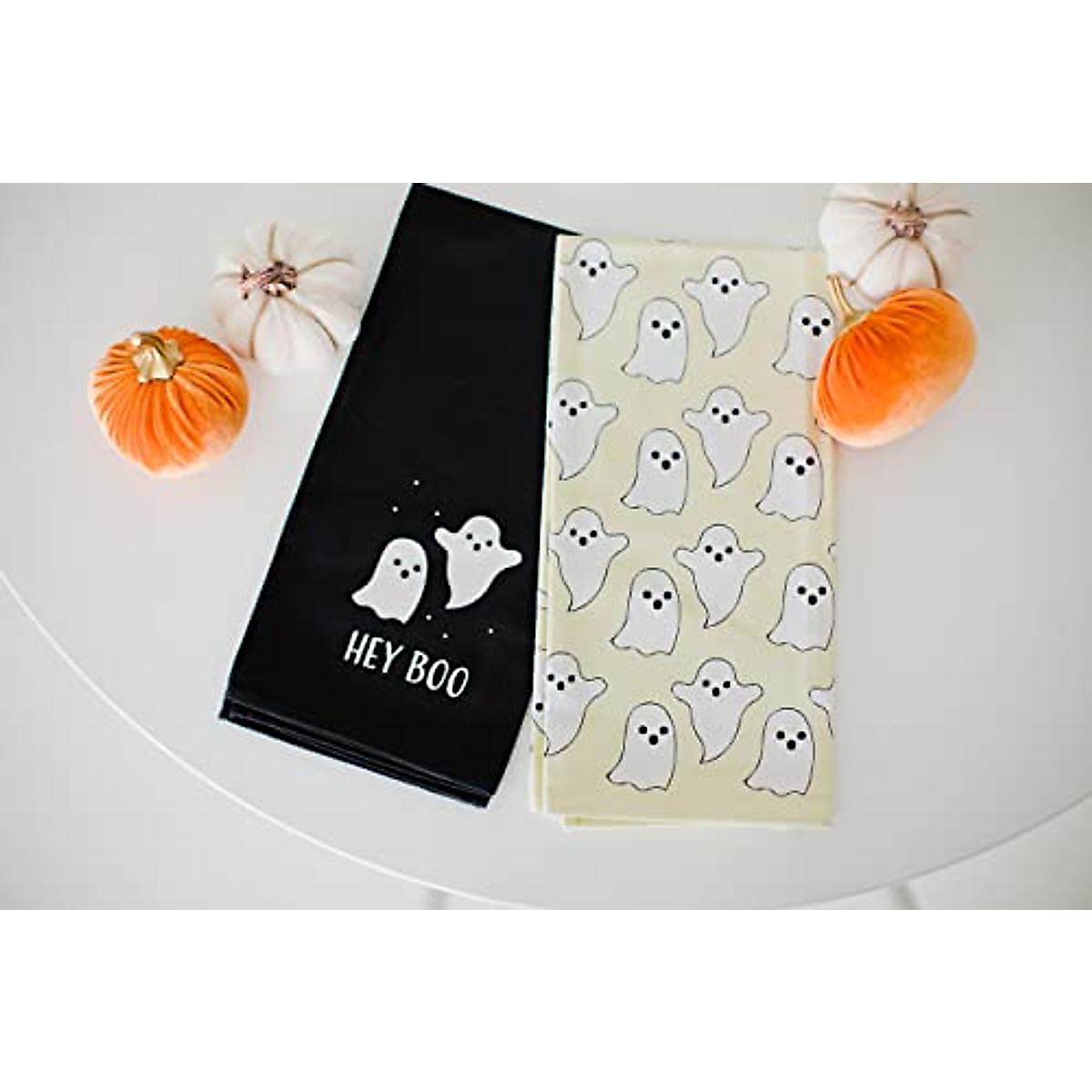 Pearhead Holiday Decor, Kitchen Tea Fall Home Décor, Set of 2, Ghost Dish Towels
