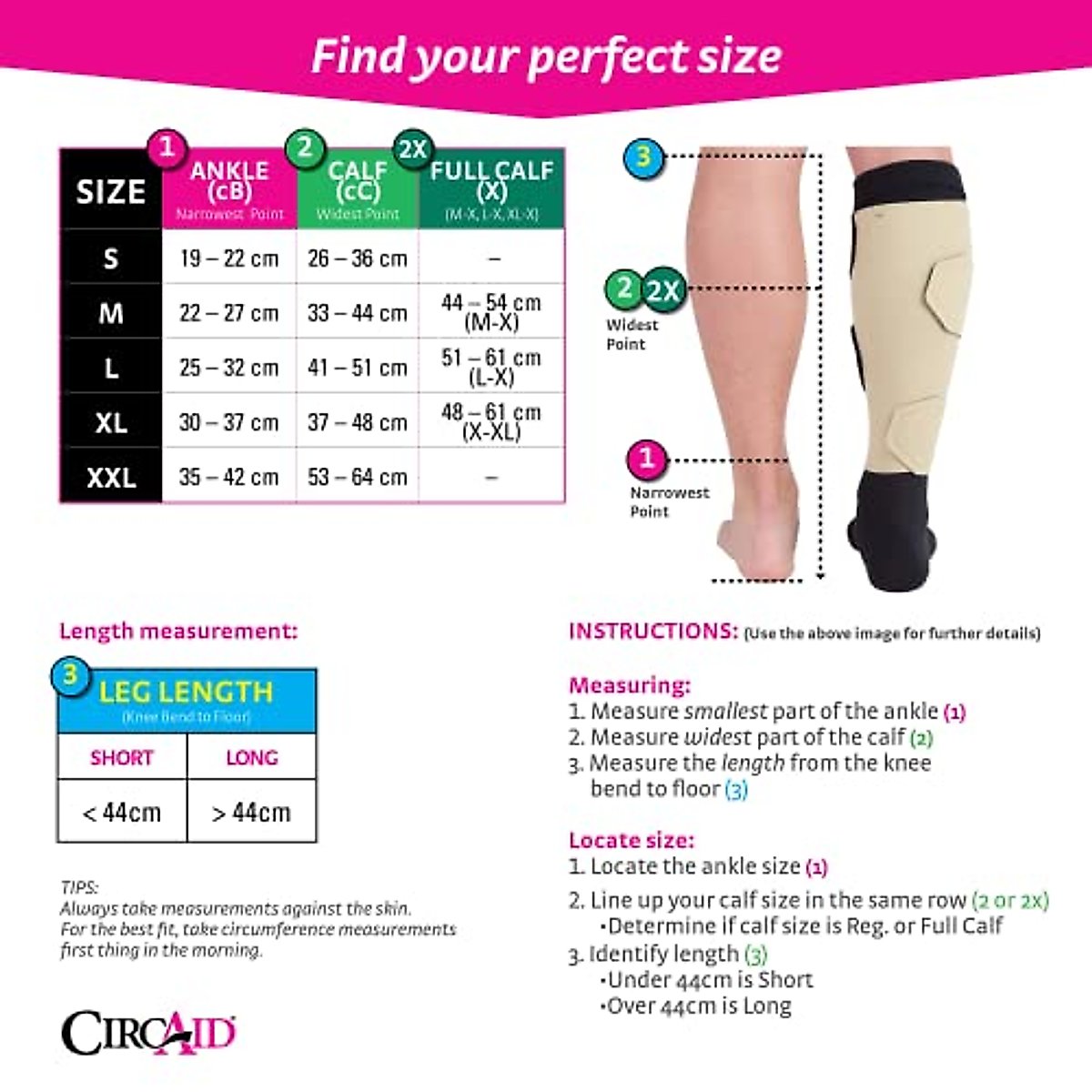 circaid Juxtalite Lower Leg System Designed for Compression and Easy Use X-Large (Full Calf)/Long