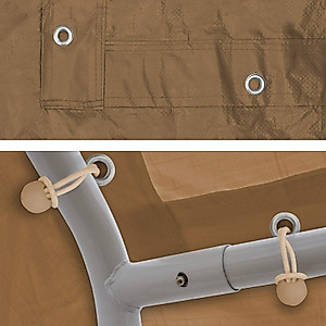 BenefitUSA Canopy ONLY 10'x20' Carport Replacement Canopy Outdoor Tent Garage Top Tarp Shelter Cover w Ball Bungees (Tan)