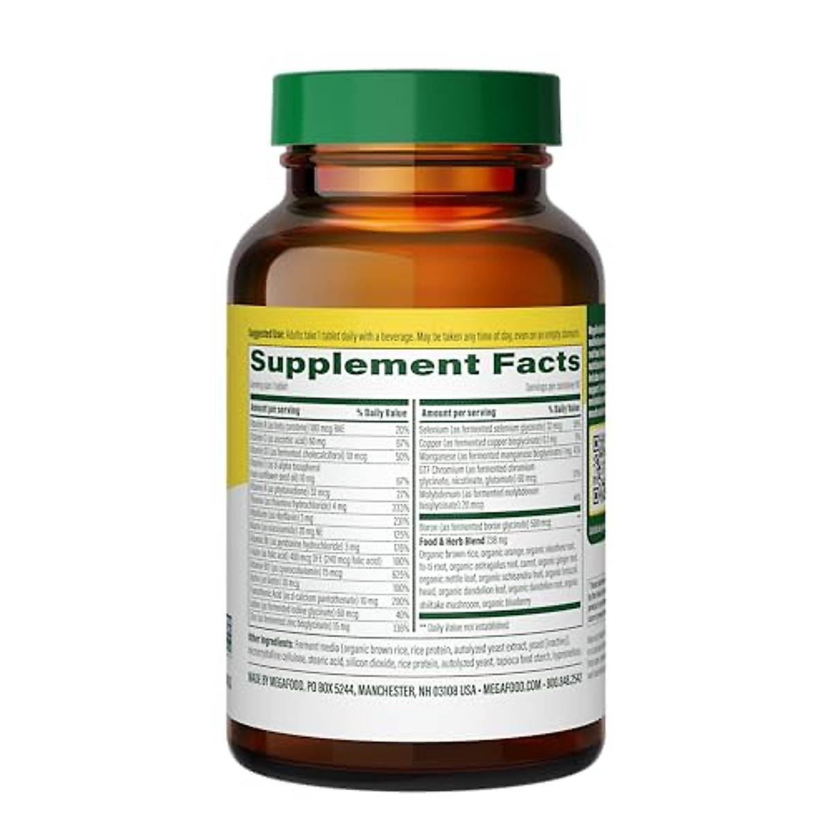 MegaFood Men's One Daily Multivitamin - with Zinc, Selenium, B Vitamins, D, and Real Food - Immune Support - Energy Metabolism - Muscle and Bone Health - Vegetarian - 90 Tabs