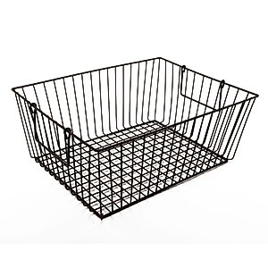 G.E.T. WB-314-MG Heavy Duty Iron Wire Utility Storage Basket / Bin with Handles, 10" x 5" x 7"