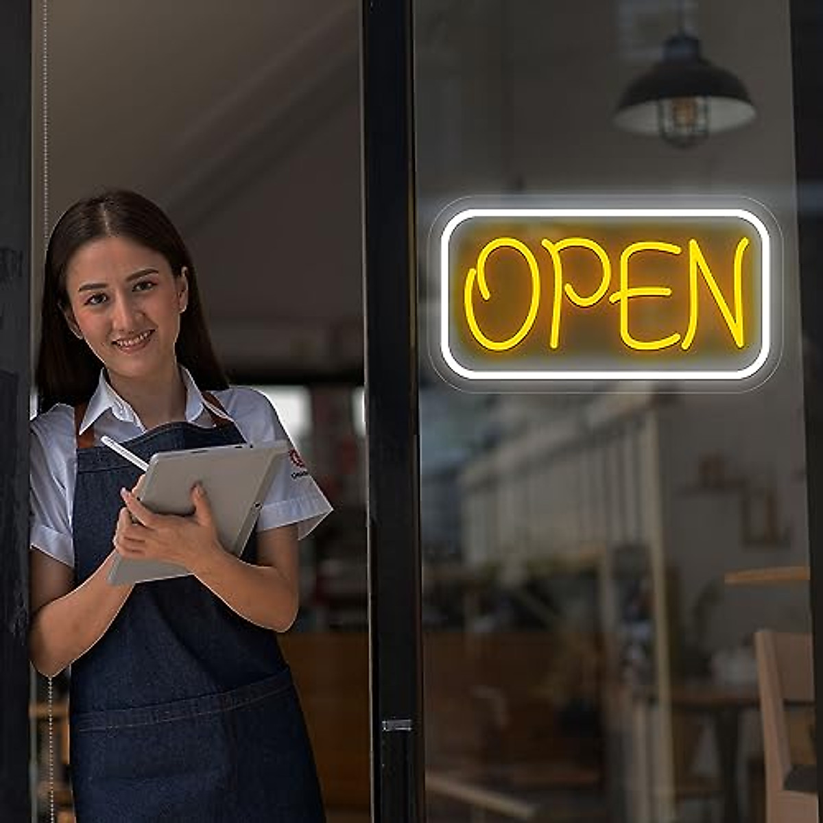 Neon Open Sign, Open Signs for Business, 16.5"x 8.4" Open Sign Led, Open Signs for Business Window With Adjustable Brightness, Open Neon Sign, Powered by USB with ON/OFF Switch