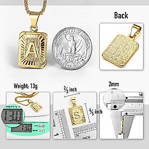 Trendsmax Initial Letter Pendant Necklace for Mens Womens Gold Plated Letter J Pendant Necklace Stainless Steel Box Link Chain 22inch