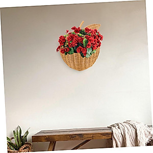 MAGICLULU Rattan Hanging Basket Rattan Storage Basket Woven Wall Hanging Basket Hand Woven Basket Rattan Wall Hanging Basket Apples Rattan Basket Hand Woven Hanging Basket