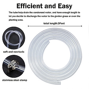 LitKiwi Drain Kit, Window Air Conditioner, 1 PCS Elbow Fitting, 3Feet Clear Vinyl Tube Material, Universal Mini-Split AC Unit, Adjustable Length, Draining Condensate