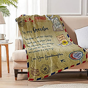 Dfaqehk Grandpa Gifts from Grandchildren, Fathers Day Birthday Gifts for Grandpa, Best Gift for Grandpa from Granddaughter, Unique Grandfather Gift Ideas Throw Blanket 60 x 50 Inch