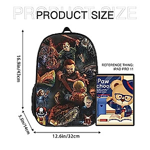 Mxiwngp Horror Movie Characters Backpack Laptop Bag Fits 17 Inch Notebook Casual School Backpack for Men&Women,style2
