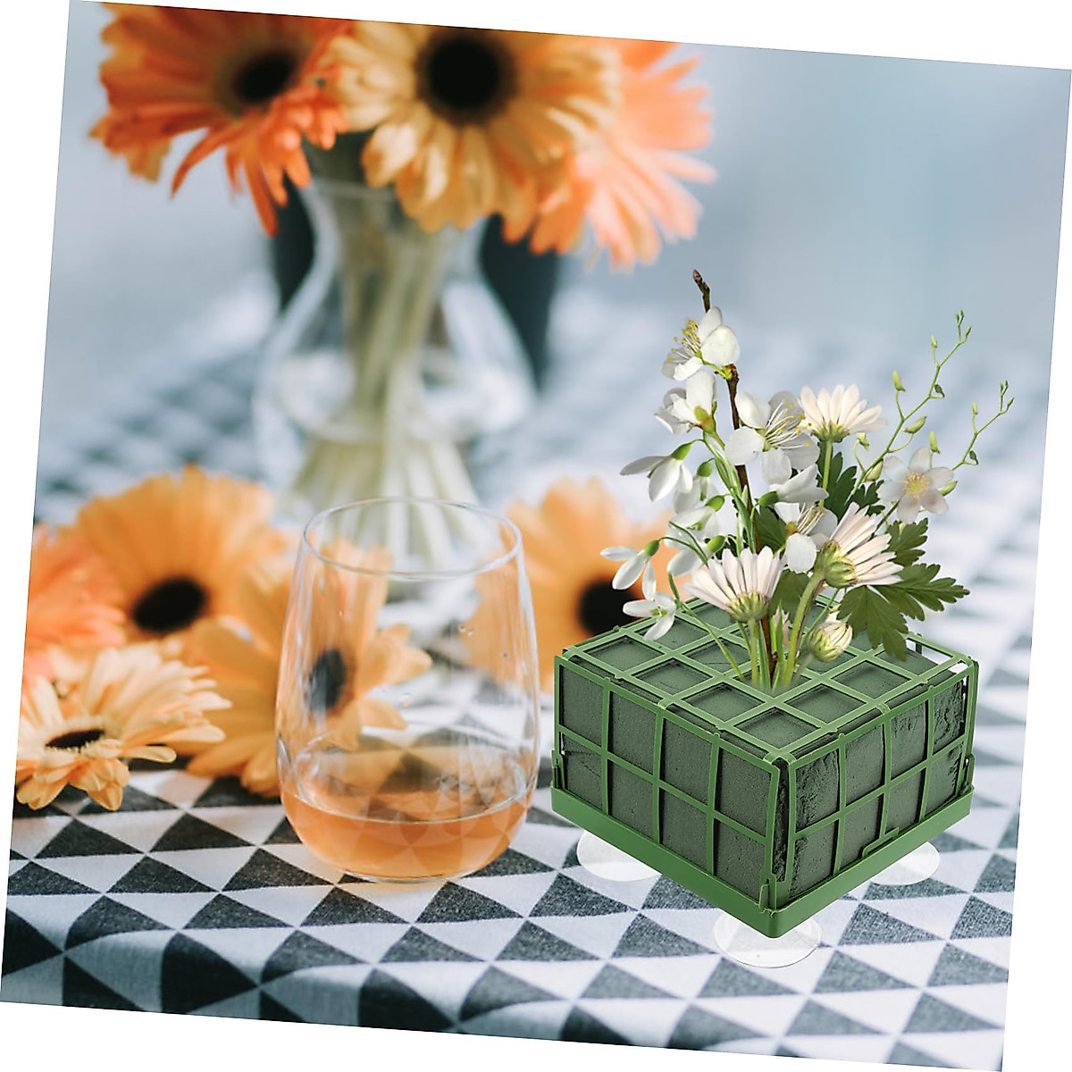 Abaodam 2 Pcs Flower Sucker Wedding Car Decoration Floral Foam Grande Cage Floral Foam Sausage Wreath Suction Cups Foam Blocks for Crafts Decorative Suckers Plastic Fresh Sticker