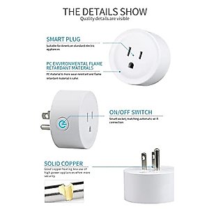 Alexa Smart Plug,2.4G Wi-Fi Outlet Socket Work with Alexa and Google Home,Mini Smart Plug Voice Remote Control Timer Device Sharing (2 Pack)