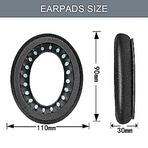 Aiivioll QC45 Replacement Ear Pads Cushions Earpads for Bose QC45 Wireless Headphones Softer Leather High-Density Noise Cancelling Foam,Earpads Repair Part（Black）