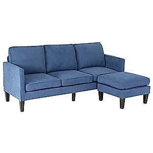 L Shaped Couch sectional Sofa Fabric Sofa Small Sofa Convertible Sofa for Small Living Room, Apartment and Small Space,Navy Blue