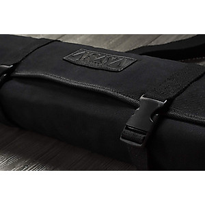 Asaya Canvas Chef Knife Roll Bag - 10 Knife Slots and a Large Zipper Pocket - Durable 10oz Canvas Knife Case with an Adjustable Shoulder Strap - Knives not Included