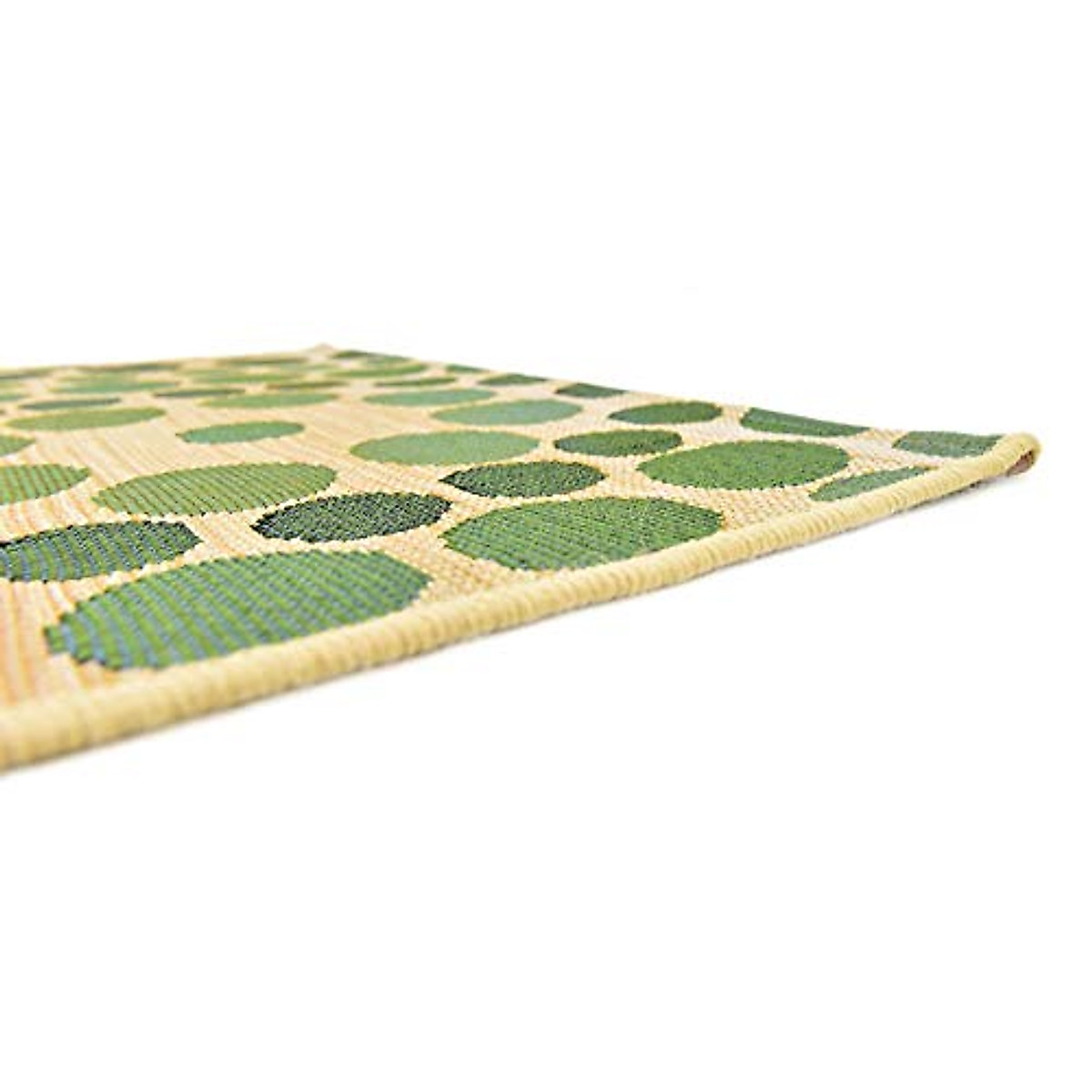 Unique Loom Outdoor Modern Collection Area Rug - Spark (2' x 6' 1" Runner, Beige/ Burgundy)