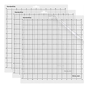 REALIKE 12x12 StandardGrip Cutting Mat for Cricut Explore One/Air/Air 2/Maker(3 Mats), Gridded Adhesive Non-Slip Cut Mat for Crafts, Quilting, Sewing and All Arts