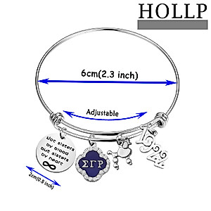 HOLLP 1922 SGR Sorority Jewelry SGR Bracelet Not Sis-ters by Blood But Sis-ters by Heart Bracelet Sis-ter Gift for Sorority Women(Bracelet-2)