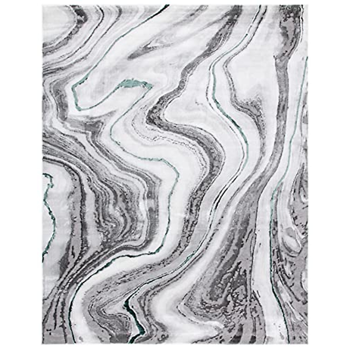 SAFAVIEH Craft Collection 9' x 12' Grey / Green CFT819Y Modern Abstract Non-Shedding Living Room Bedroom Dining Home Office Area Rug