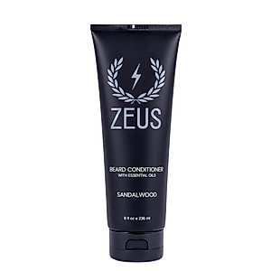 ZEUS Beard Conditioner Wash, Cleansing & Moisturizing Beard Wash with Green Tea & Natural Ingredients to Soften Beard – 8 oz. (Made in USA) Sandalwood