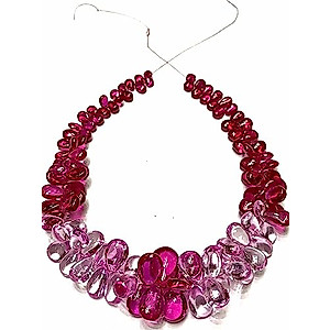 Natural -RED Corundum Almond soomth Beads 5 * 9-7 * 14 mm 13 inch Long String Jewelry Making Gemstone Beads for Necklace Bracelet