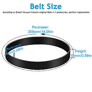 MULTIM Vacuum Cleaner Belts and Filter Cotton Compatible with Bissell 1604895 Replacement Belts and 1604896 Replacement Filter Sponge for 2690, 1520, 2112 Series Vacuum Cleaner