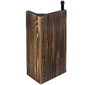 MyGift Wall Mounted Garment Rack with Top Rustic Burnt Solid Wood Shelf, Industrial Matte Black Metal Pipe Storage Clothing Hanger Rod and Display Shelf