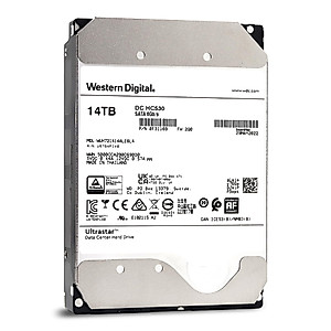 Western Digital 14TB Ultrastar DC HC530 SATA HDD - 7200 RPM Class, SATA 6 Gb/s, 512MB Cache, 3.5" - WUH721414ALE6L4 (Renewed)