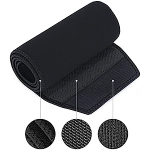 Bracoo Premium Waist Trimmer Wrap (Broad Coverage), Sweat Sauna Slim Belly Belt for Men and Women - Abdominal Waist Trainer, weight less, Increased Core Stability, Metabolic Rate, SE22, Black (L/XL)