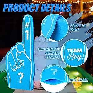 Motionchic 24 Pack Baby Gender Reveal Decorations Team Boy or Girl Mini Foam Fingers Gender Reveal Games Ideas Cupcake Toppers for Baby Shower Gender Reveal Party Favors Supplies