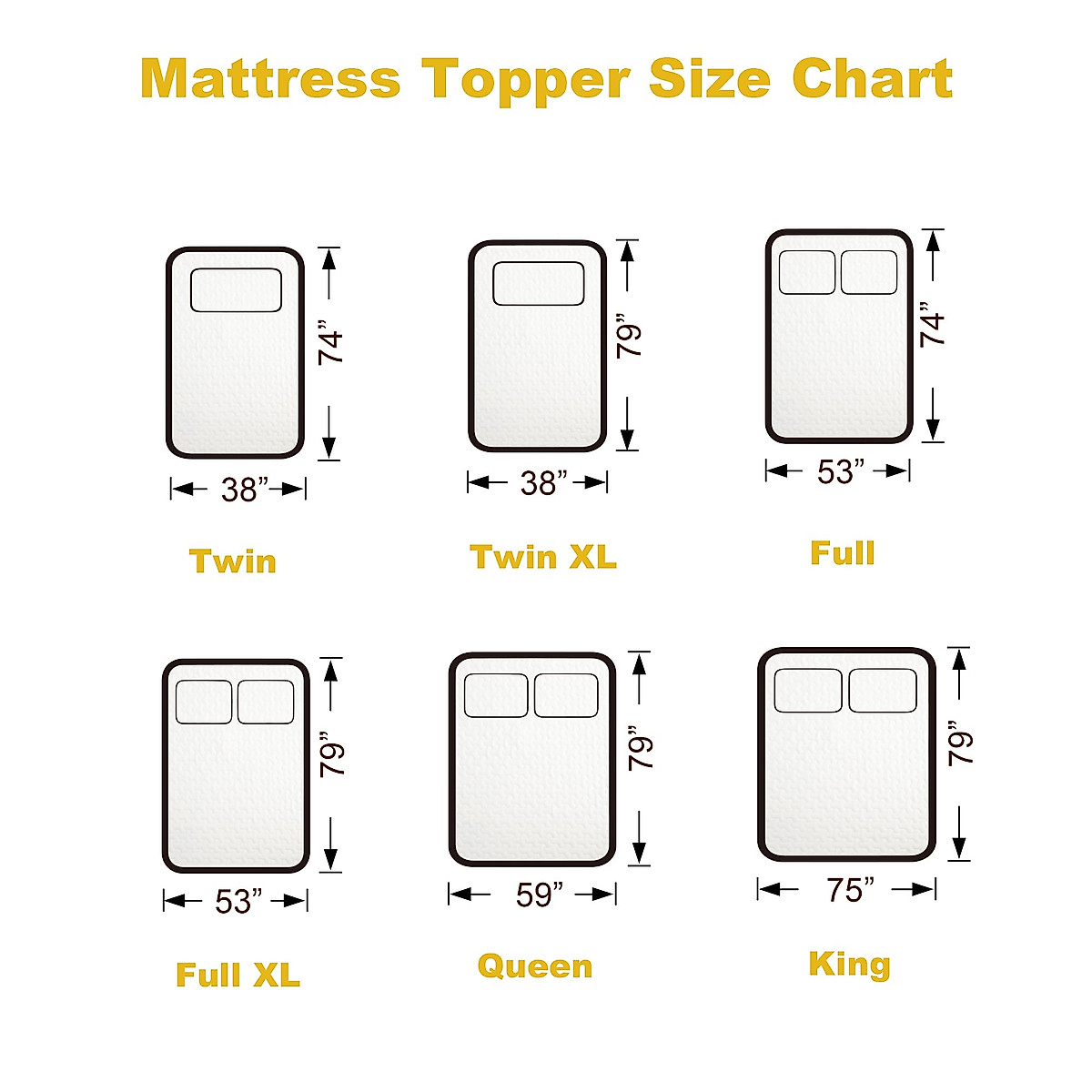 Slumbrae [Full XL] Mattress Topper, 4" Memory Foam Mattress Topper with Ultra Soft Cover & Corner Straps, CertiPUR-US Certified, Gold