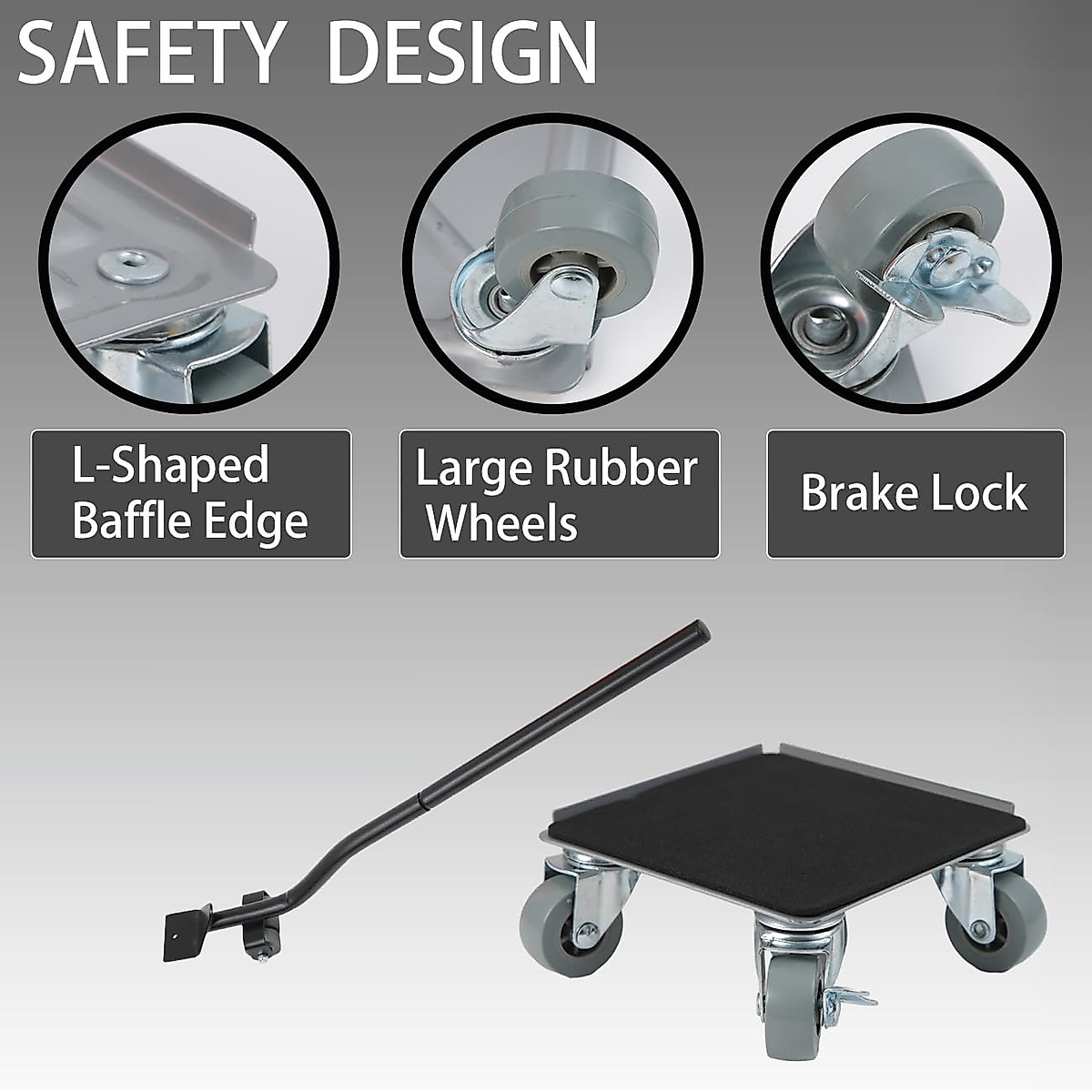 Heavy Duty Furniture Dolly,Furniture Mover 5 Wheels,Furniture Dolly for Moving,360°Rotation Wheels, 2600 Lbs Load Capacity,for Moving Heavy Furniture, Refrigerator, Sofa, Cabinet,Piano,Safe