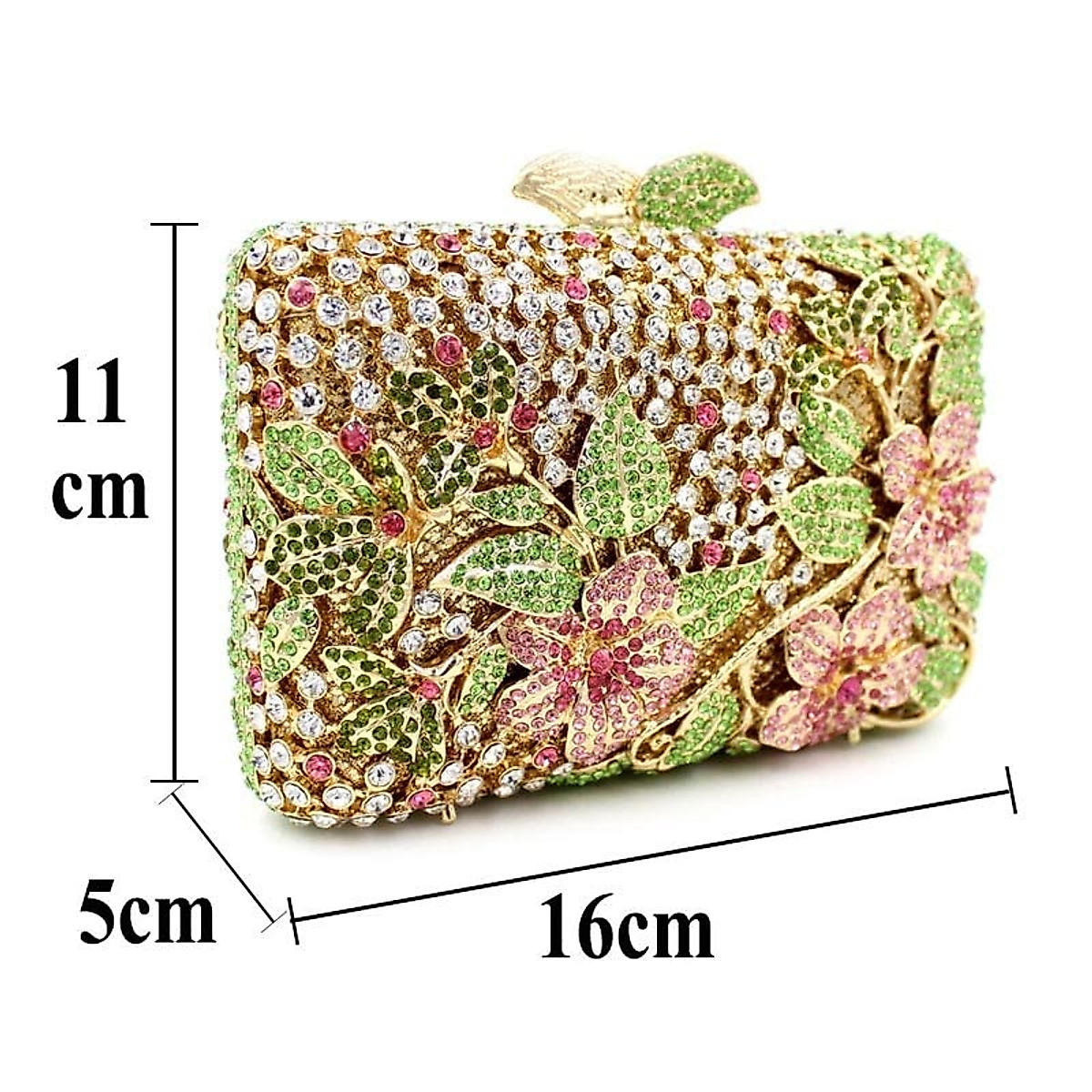 ZLXDP Women Colorful Crystal Hollow Out Clutch Bags Wallet Wedding Evening Bag