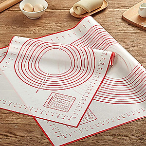 Maserfaliw Baking Mat Rolling Sheet Silicone Baking Mat Pad Non-Stick Bakeware Flour Pastry Carpet - Red 26 x 29cm, Essential for Home Life, Can Be Used As