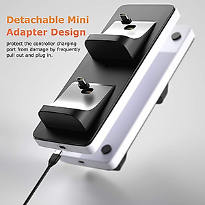 Likorlove PS5 Controller Charger, Dual USB Type C PS5 Console Charging Station Stand LED Indicator Adapter Dock Compatible for Sony Playstation 5 DualSense Controllers Slim Portable Mini Compact Size