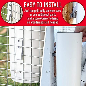 Royal Rooster Chicken Feeder and Waterer Set - Includes 1 Gallon Waterer with 2 Cups and 7lb Feeder for Chickens - Chicken Coop Accessories with Hanging Chicken Poultry Feeder and Chicken Waterer Kit