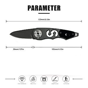 VIRENKNIFE Mini Folding Knife, Swivel Open Pocket Knife, Small EDC Knife with Pocket Clip and Glass Breaker for Men Women, Sharp Camping Survival Hiking Knife