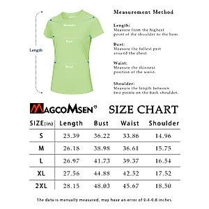 MAGCOMSEN Tennis Shirts for Women Dry Fit Tshirts Shirts Short Sleeve Rash Guard Uv Shirts for Women Sun Protection Running Tops Light Green,M