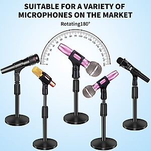 Desktop Microphone stand, Mic Stand Desk Adjustable Metal Table Mic Stand for Blue Yeti Snowball & Other Microphone Clip 10.6 Inch-14.6 Inch