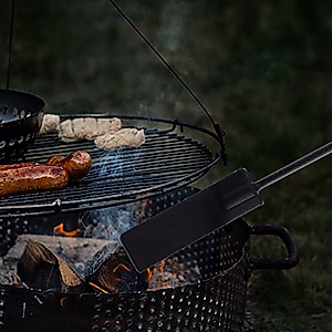 UPKOCH Smoker Household Hoe Wood Portable Grill Ash Steel Scraper Fireplace Stainless Egg Removal Charcoal Duty Home Fire Coal Heavy Cleaner Hand Supplies Garden Oven Corner Black Poker