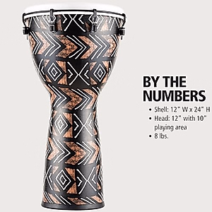 Meinl Percussion Djembe Hand Drum Circle Instrument with Synthetic Shell and Head, Alpine Series — NOT Made in China — Easy Tuning, 2-Year Warranty (ADJ12-KA)