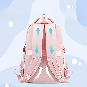 Kawaii Backpack with 9Pcs Accessories Anime Cartoon Bag 16 Inch Anti-Theft Travel Aesthetic Season Gifts Backpack (pink)
