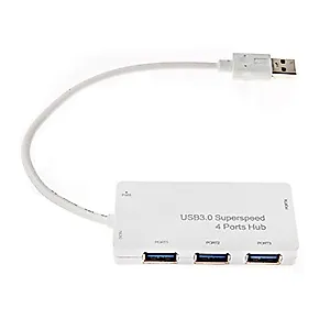 Lysee Plug & Connectors - Mini USB 3.0 Hub 4 Port USB Hub 5Gbps Super-Speed USB Splitter Adapter for PC Laptop Notebook - (Color: White)