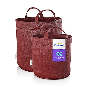 Coolaroo 2-Pack Medium & Large-Utility Grocery and Storage Bin Bags, Brick