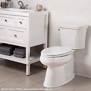 Bemis Ashland Modern Wood Toilet Seat with Decorative Edge, Slow Close, Secure Hinges, Elongated, Biscuit