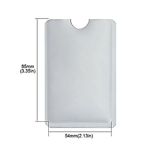 Owfeel RFID Blocking Secure Credit Card Sleeves Pack of 15 Contactless Card Protection Holders Credit Card ID Anti Theft Waterproof Protector- Silver
