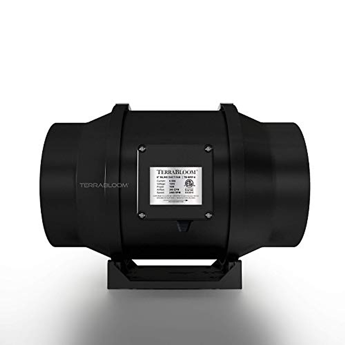 TerraBloom 6 Inch (150mm) Inline Fan - 395 CFM Exhaust Duct Fan, Built-In Speed Controller, ETL Listed, Pre-Wired 6 FT Grounded Cord - For Use In Grow Tents With Carbon Filters, Fixtures, Attics