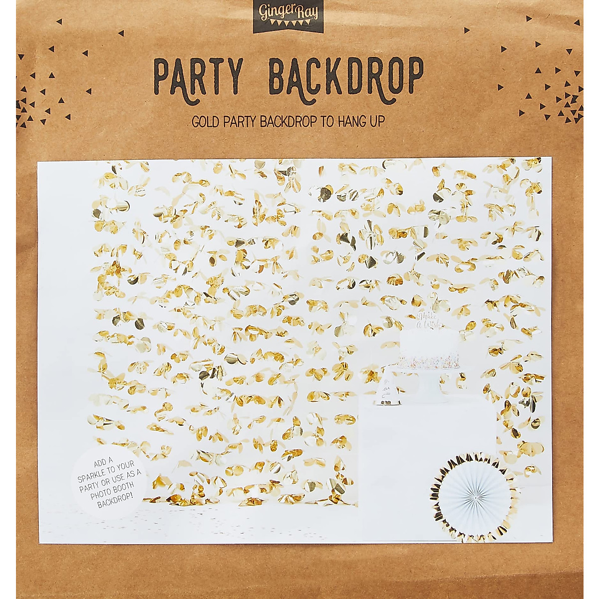Ginger Ray Gold Foil Flower Party Hanging Backdrop Photobooth Wall Pick & Mix