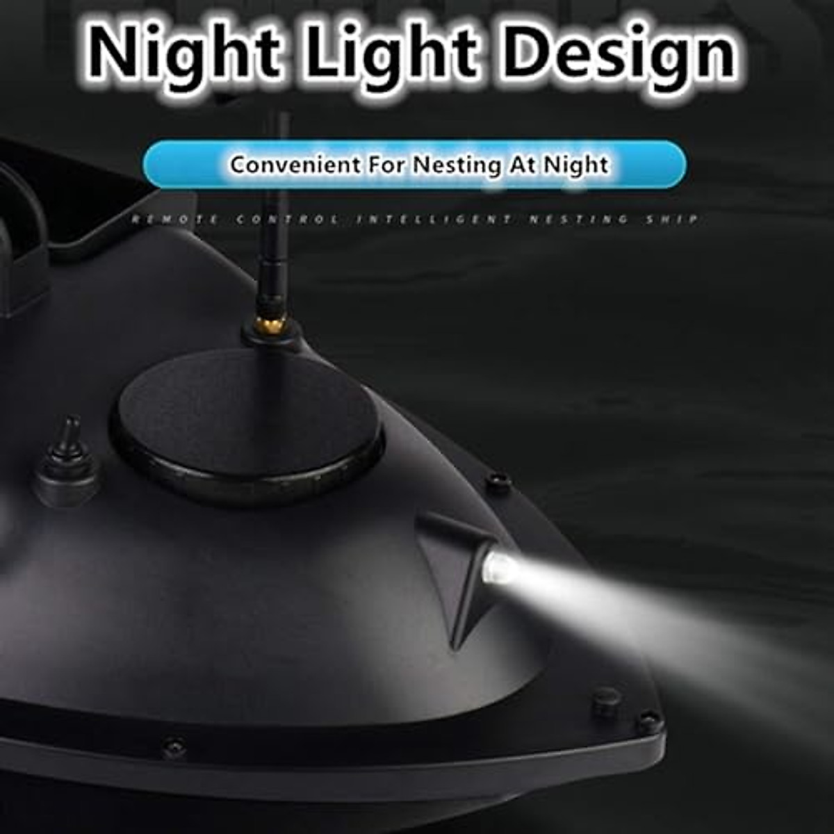 RC Fishing Bait Boat, GPS Positioning Automatic Return, Three Warehouse Bait Boat, Double-Engine Remote Control Fishing Boat Fishing Tool,Black,GPS 12000MAH